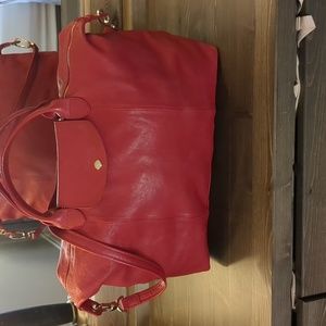 Longchamp | Bags | Authentic Longchamp Le Pliage Cuir Red Size Medium ...